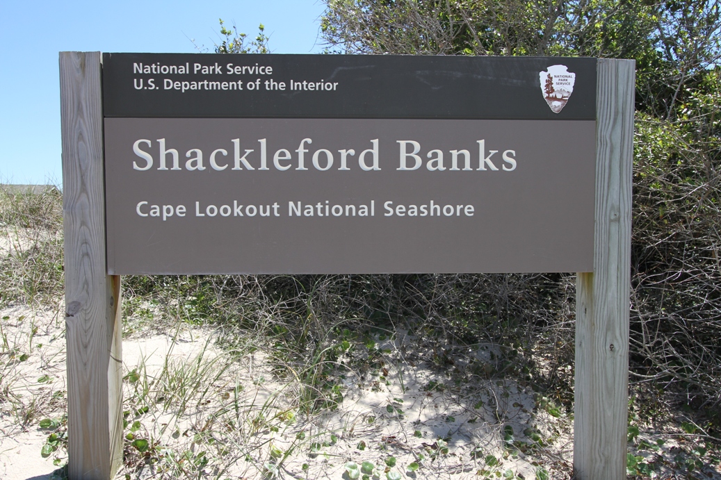 Shackleford Banks sign. Photo by Sam Bland.